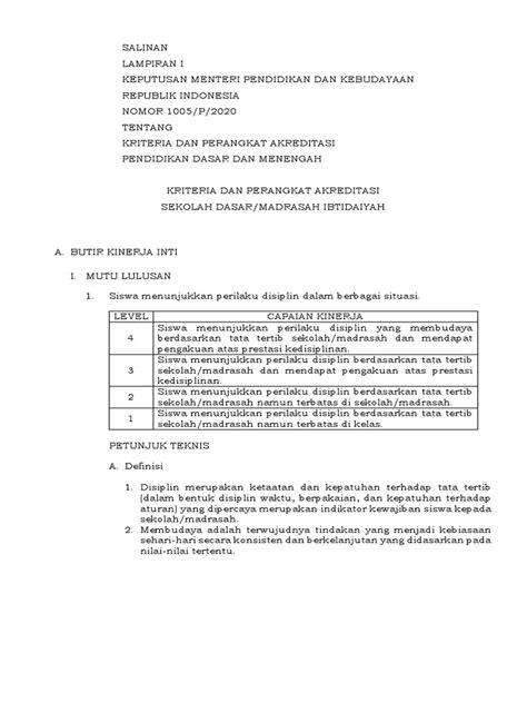 Kriteria Akreditasi Pendidikan Dasar Pdf