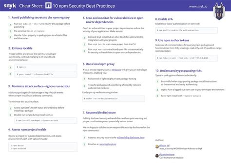 10 Npm Security Best Practices Snyk Best Practice Practice Security