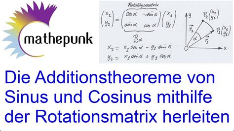 Die Additionstheoreme Von Sinus Und Cosinus Mithilfe Der