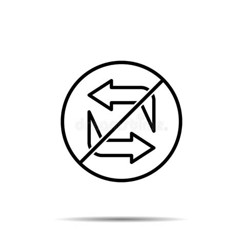 No Arrow Icon Simple Thin Line Outline Vector Of Arrow Ban