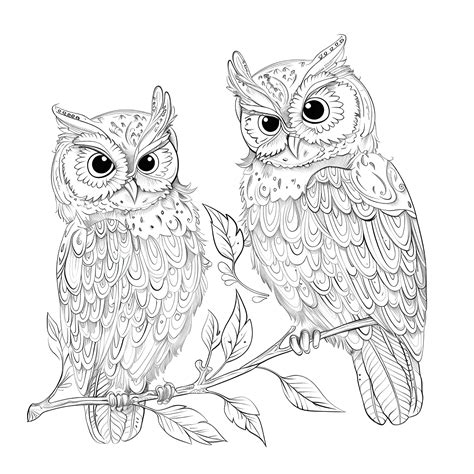 올빼미 몇 마리 색칠하기 색칠 공부 색칠 놀이 책 화려한 Png 일러스트 및 이미지 에 대한 무료 다운로드 Pngtree