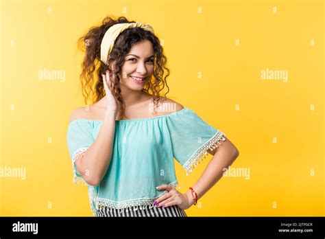 Woman Smiling Natural Beauty Teasing Flirty Mood Stock Photo Alamy