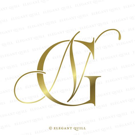 Minimalist Logo Ng Initials Elegant Quill