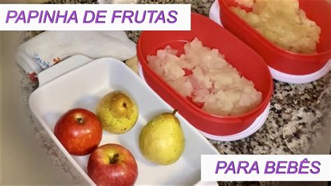Papinha De Frutas Cozidas Maçã E Pêra Para Bebês Youtube