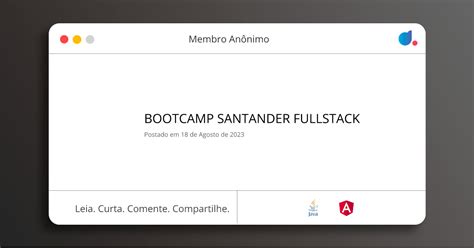 Bootcamp Santander Fullstack X2vg X2vgwig0yogi Java Angular Dio