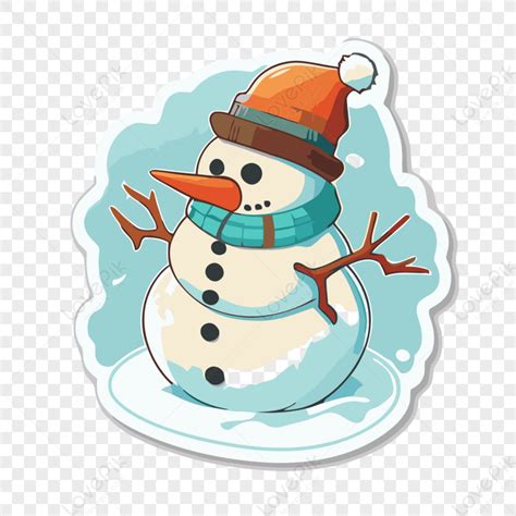 모자 클립 아트와 눈사람의 스티커 일러스트 벡터상표 Png 일러스트 무료 다운로드 Lovepik