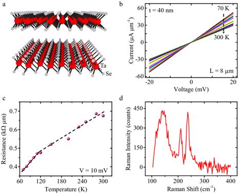 Raman And Electrical Characterization Of 2h Tase 2 A Schematic