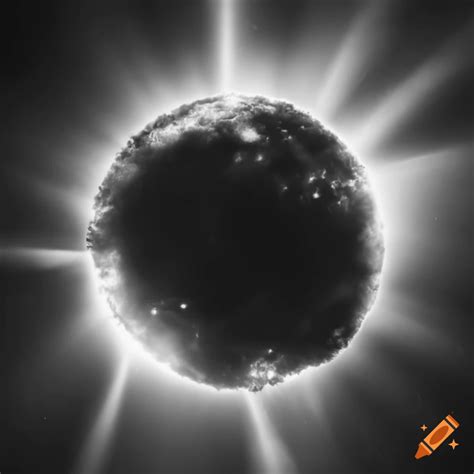 Black And White Photograph Staring Up At An Exploding Sun On Craiyon