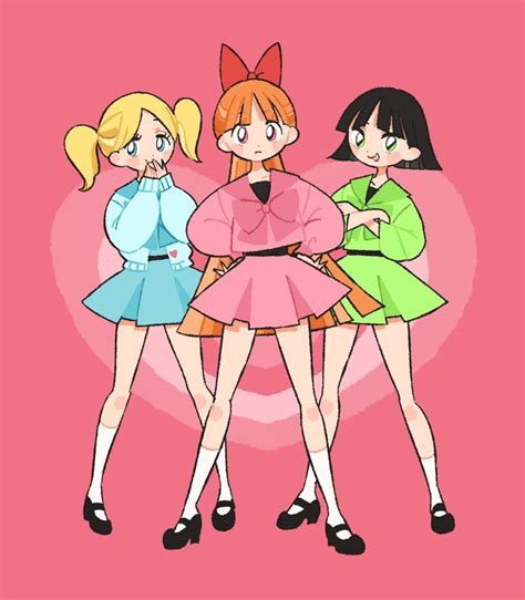 Buttercup Blossom And Bubbles Powerpuff Girls Drawn By Rikuwo