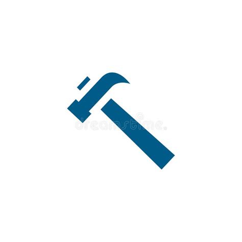Hammer Blue Icon On White Background Blue Flat Style Vector