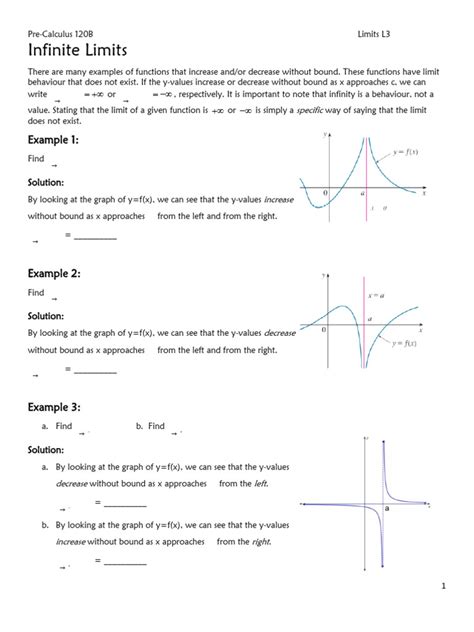 Notes L3 Limits And Infinity Pdf Asymptote Mathematical Relations
