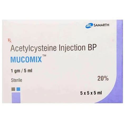 Mucomix Acetylcysteine 1gm Injection Mucinac 5 Ml At ₹ 222 Vial In Nagpur