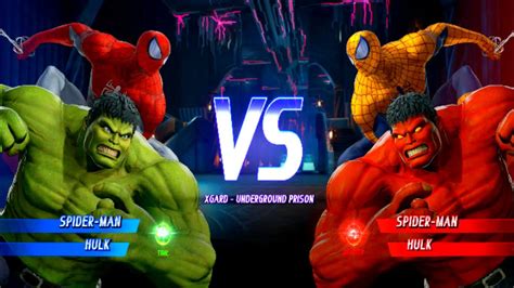 SpiderMan Hulk Vs SpiderMan Hulk Very Hard AI Marvel Vs Capcom Infinite YouTube