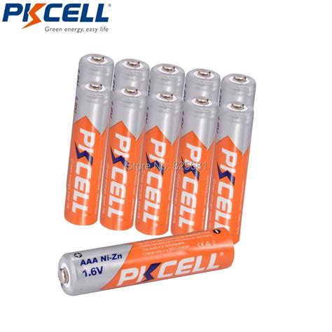10Pcs PKCELL Nizn Battery 1 6V AAA 900mwh 3a Rechargeable Batteries In