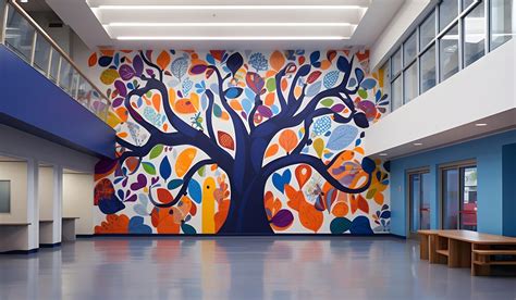 Premium Photo School Art Mural Project Collaborative Creativity