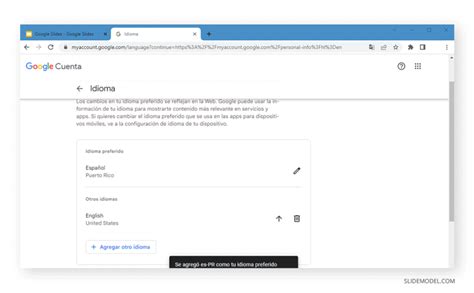 Displaying Interface Languages In Google Slides Slidemodel