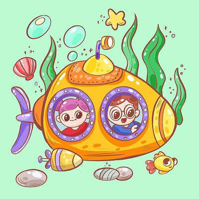 海洋卡通插画设计 海洋卡通插画素材 海洋卡通插画图片 第3页 觅知网