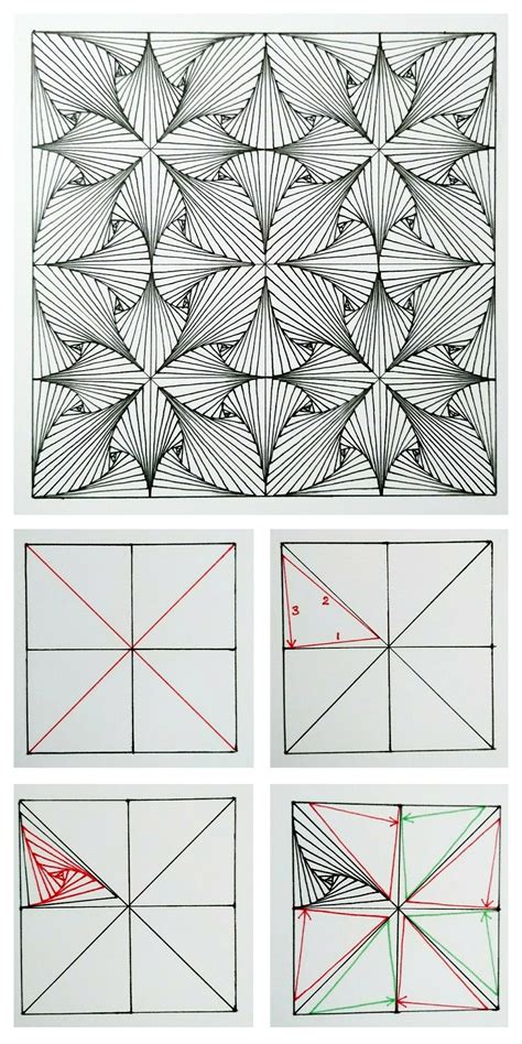 Paradox Tangle Zentangle Pattern How To 4 Steps To Get Started Motivi Aggrovigliati