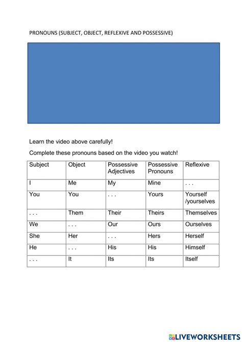 Pronouns Online Exercise For 1 Live Worksheets