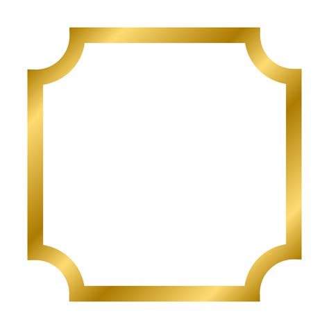 Gold Shiny Glowing Vintage Square Frame With Shadows Isolated On White Background Gold