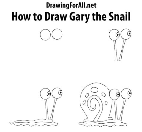 How To Draw Gary The Snail From Spongebob Drawing Cartoon Characters