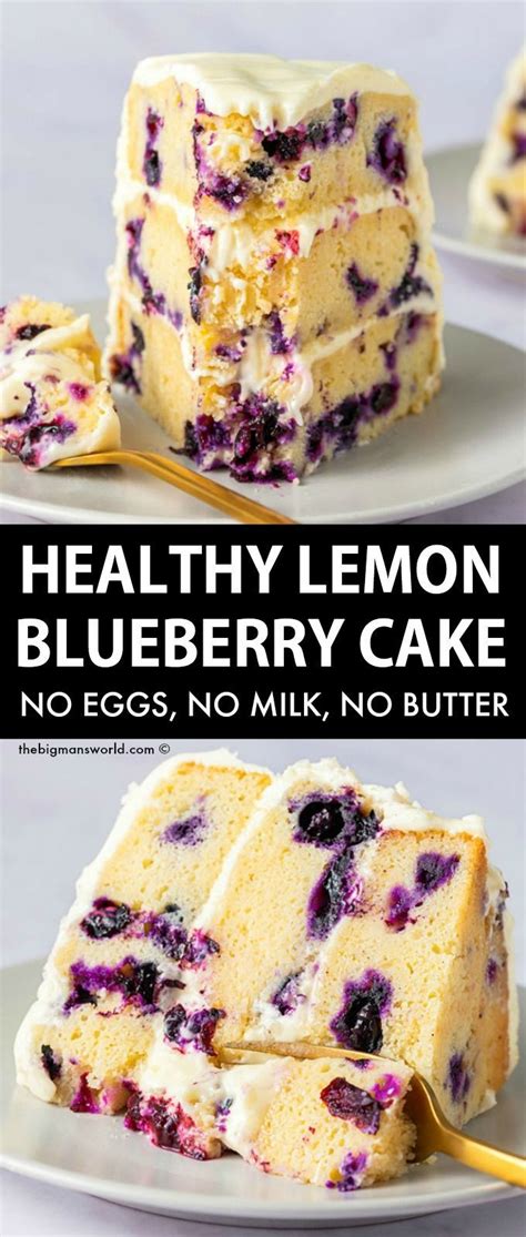 Easiest Lemon Blueberry Cake Recipe No Eggs Butter Or Milk