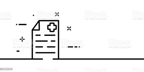 医療保険のライン アイコン医療書診断書処方箋ヘルスケアの概念1 つの線のスタイルビジネスと広告のベクターラインアイコン アイコンのベクター