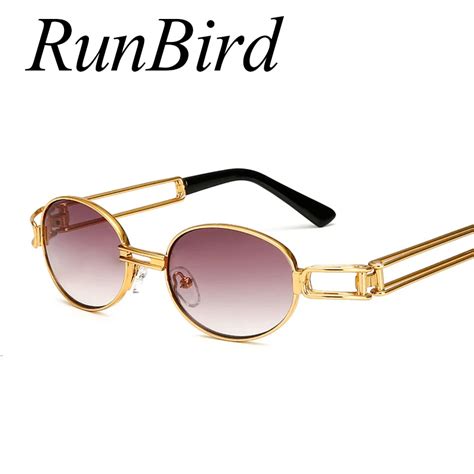 Runbird Hip Hop Retro Small Round Sunglasses Men Vintage Steampunk