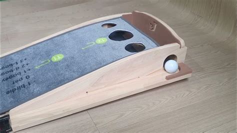 자동 리턴 비제이 편백나무 골프 퍼팅연습기 무소음 자동리턴 영상503 그레이 Ver1 Youtube