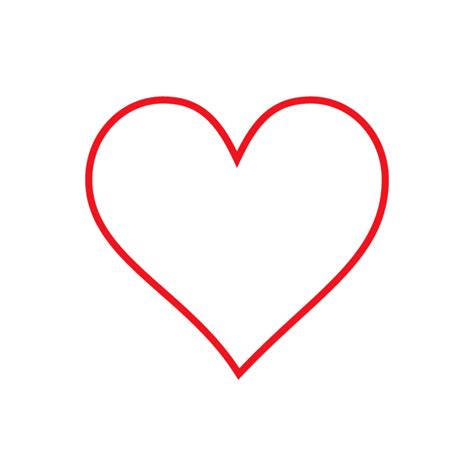 Red Heart Outline Pngs For Free Download