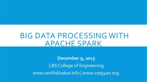 Big Data Processing With Apache Spark Pdf Internet Computing