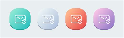 Block Message Line Icon In Flat Design Style Mail Signs Vector