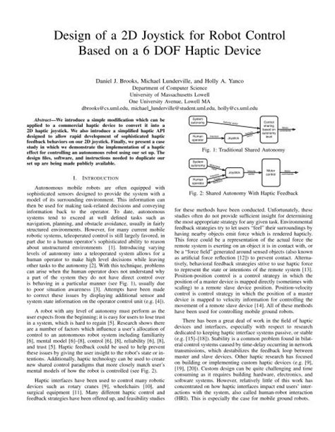 design of a 2d joystick for robot control based on a 6 dof haptic