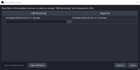 Standard Recording Output Guide Obs