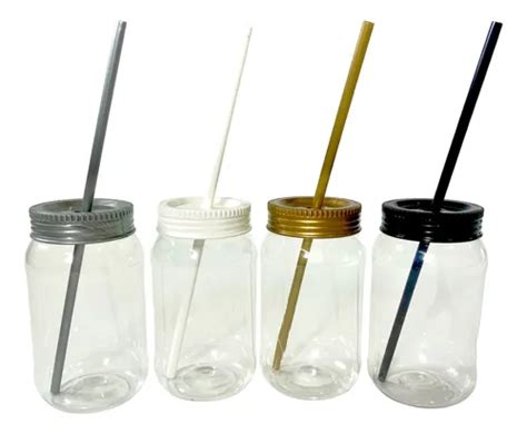 Cilindro Tarro Dulcero 500ml Tapa Y Popote 100 Piezas Envío gratis