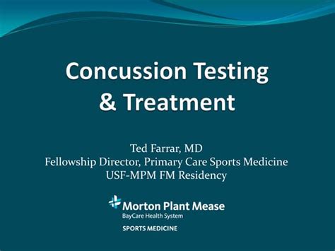 Concussion Testing And Treatment Ppt