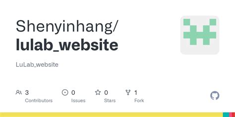 GitHub Shenyinhang Lulab Website LuLab Website