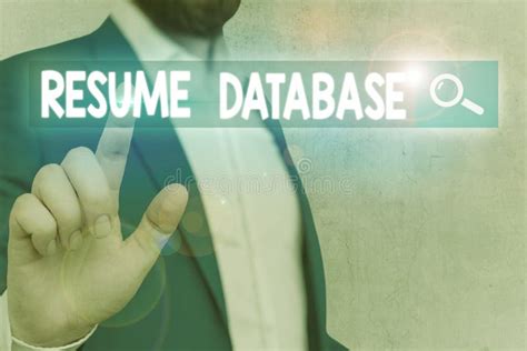 word writing text resume database business concept for database of