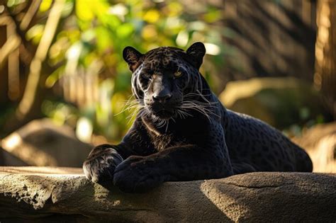 Premium Photo The Sheer Elegance Of The Panther In A Moment Of Repose