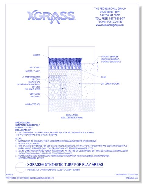 Xgrass® Synthetic Turf For Play Areas Installation Over Aggregate