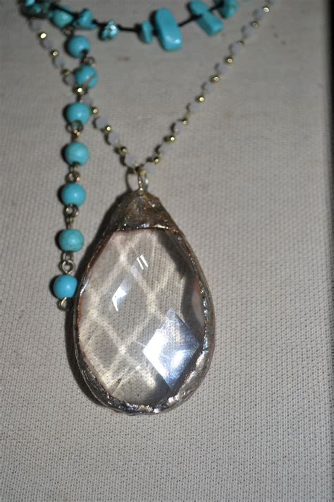 Beaded Glass Prism Necklace Beaded Crystal Prism Necklace Sparkly
