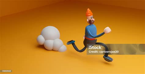 낮은 폴리 문자 실행 및 미소 3d 일러스트레이션 달리기에 대한 스톡 사진 및 기타 이미지 달리기 3차원 형태 등장인물 Istock