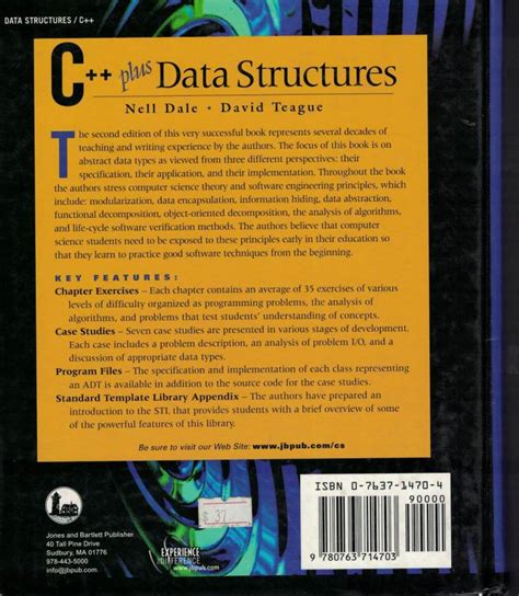 C Plus Data Structures Nell Dale David Teague Jones And Bartlett