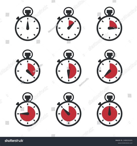 Timer Clock Stopwatch Isolated Set Icons Stock Vector Royalty Free