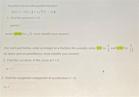 Solved A Particle Moves With Position Function Chegg