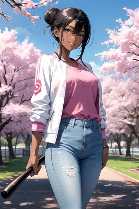 Sakura Under The Cherry Blossom Trees Ai By Gunnarofbrookhaven On