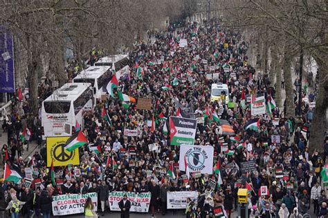 Thousands Demand Immediate Ceasefire In Gaza At London Pro Palestinian