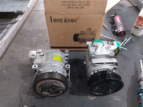 올뉴모닝 자동차 에어컨이 고장나면 어디를 수리하느냐에 따라 비용 차이 발생 수리 후 냉동오일을 교환하는 에어컨플러싱 작업이 꼭 필요한 이유 재생콤프레샤 교체 비용and견적
