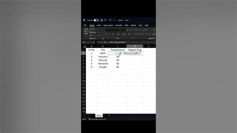 Temperature Ka Formula Kaise Lagaye Excel Exceltips Exceltutorial Exceltricks Youtube