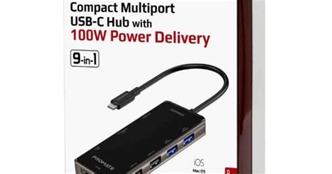 PROMATE PRIMEHUB GO COMPACT IN MULTIPORT USB C HUB WITH W POWER DELIVERY NUMBER ONE